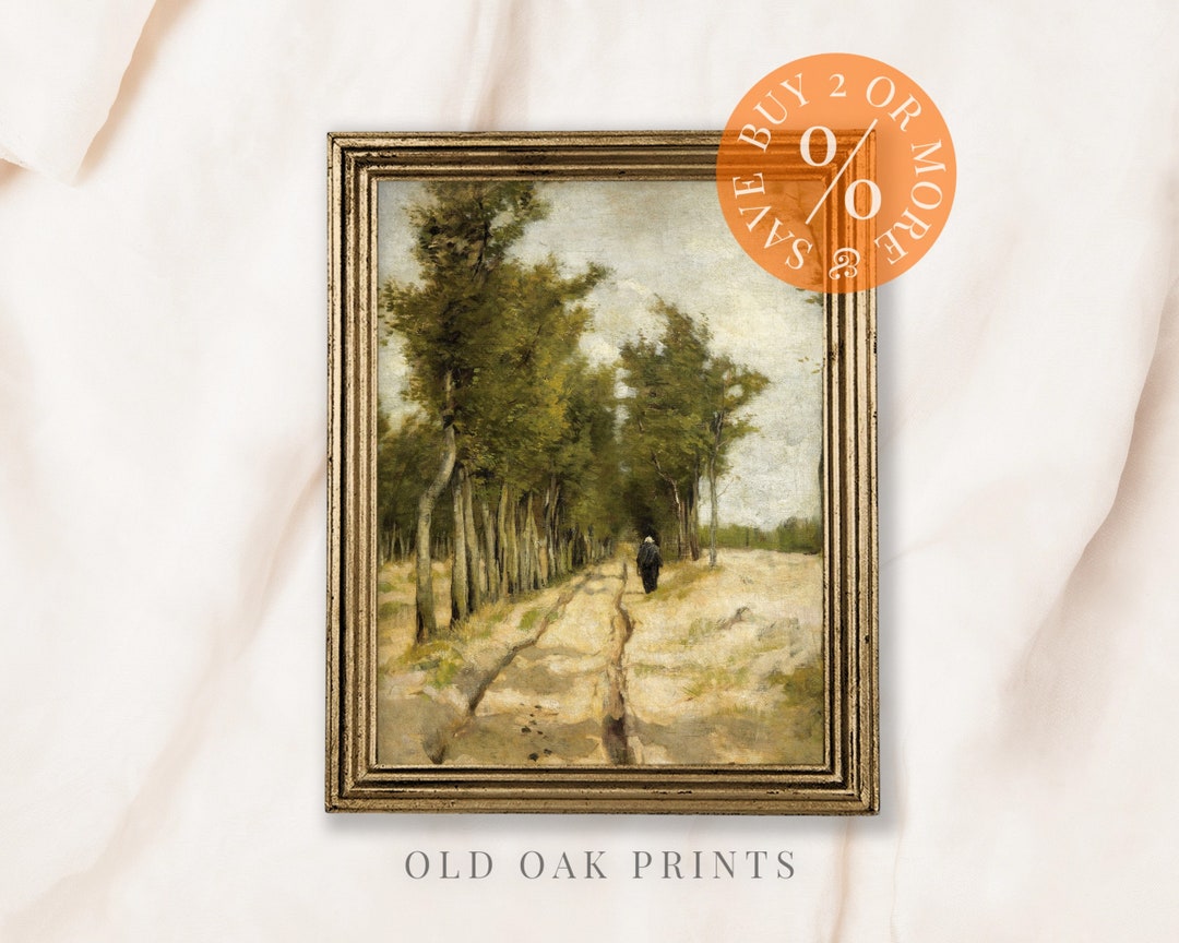 Vintage Tree-lined Walk, Cottagecore Wall Decor, Remastered and ...
