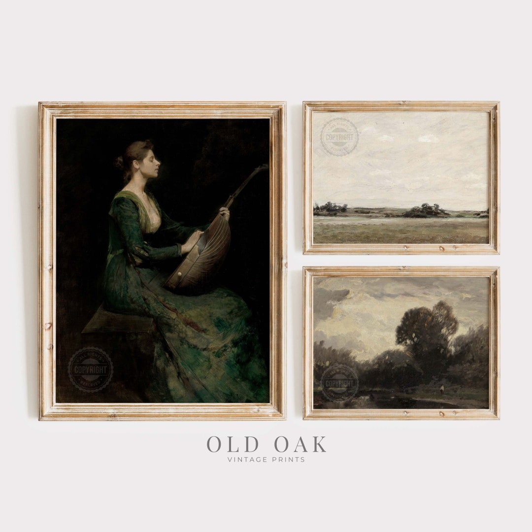 Vintage European Prints SET: Moody Gallery Wall Art (digital Printable ...