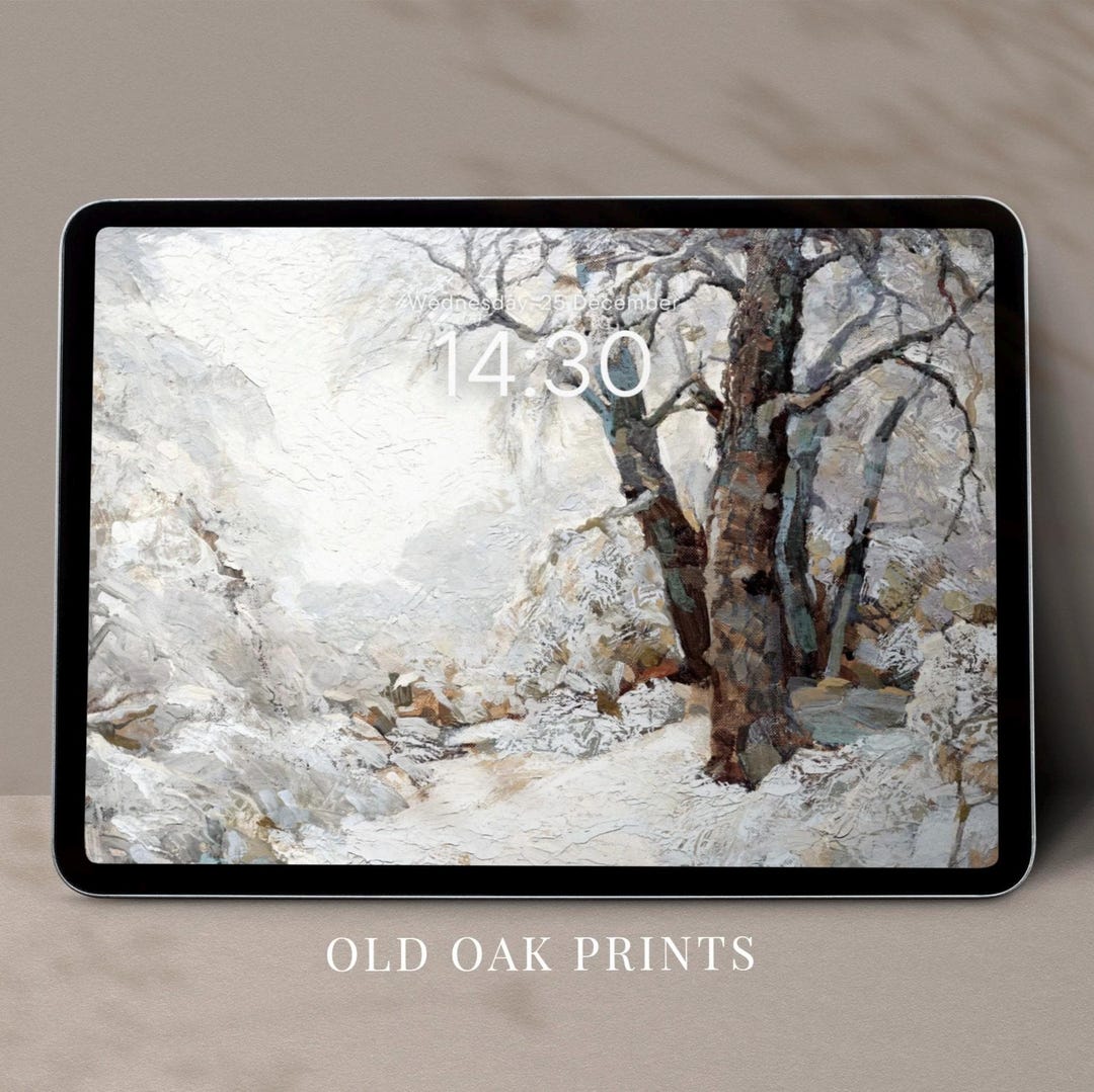 Winter Forest iPad Wallpaper: Vintage Snowy Landscape (digital Download ...