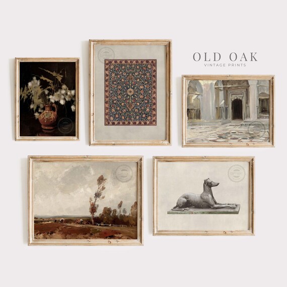 Printable Vintage Gallery Wall Art SET Antique Prints Warm - Etsy