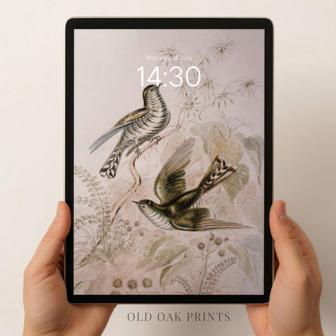Cottagecore Vintage Aesthetic iPad Background | Bird Botanical iPad ...