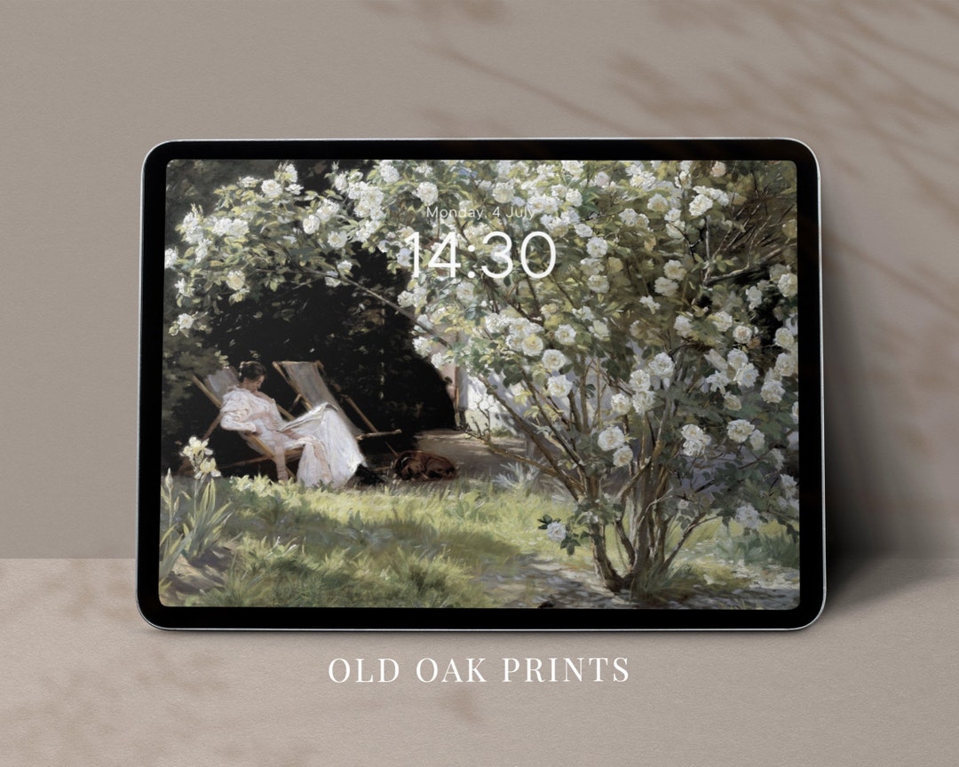 Vintage iPad Background Tablet Wallpaper | Rose Garden Spring Aesthetic ...