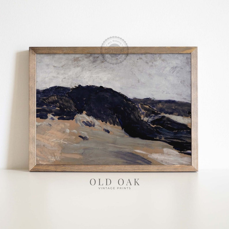 Navy Blue Abstract | Moody Landscape Print | Modern Farmhouse Wall Art ...