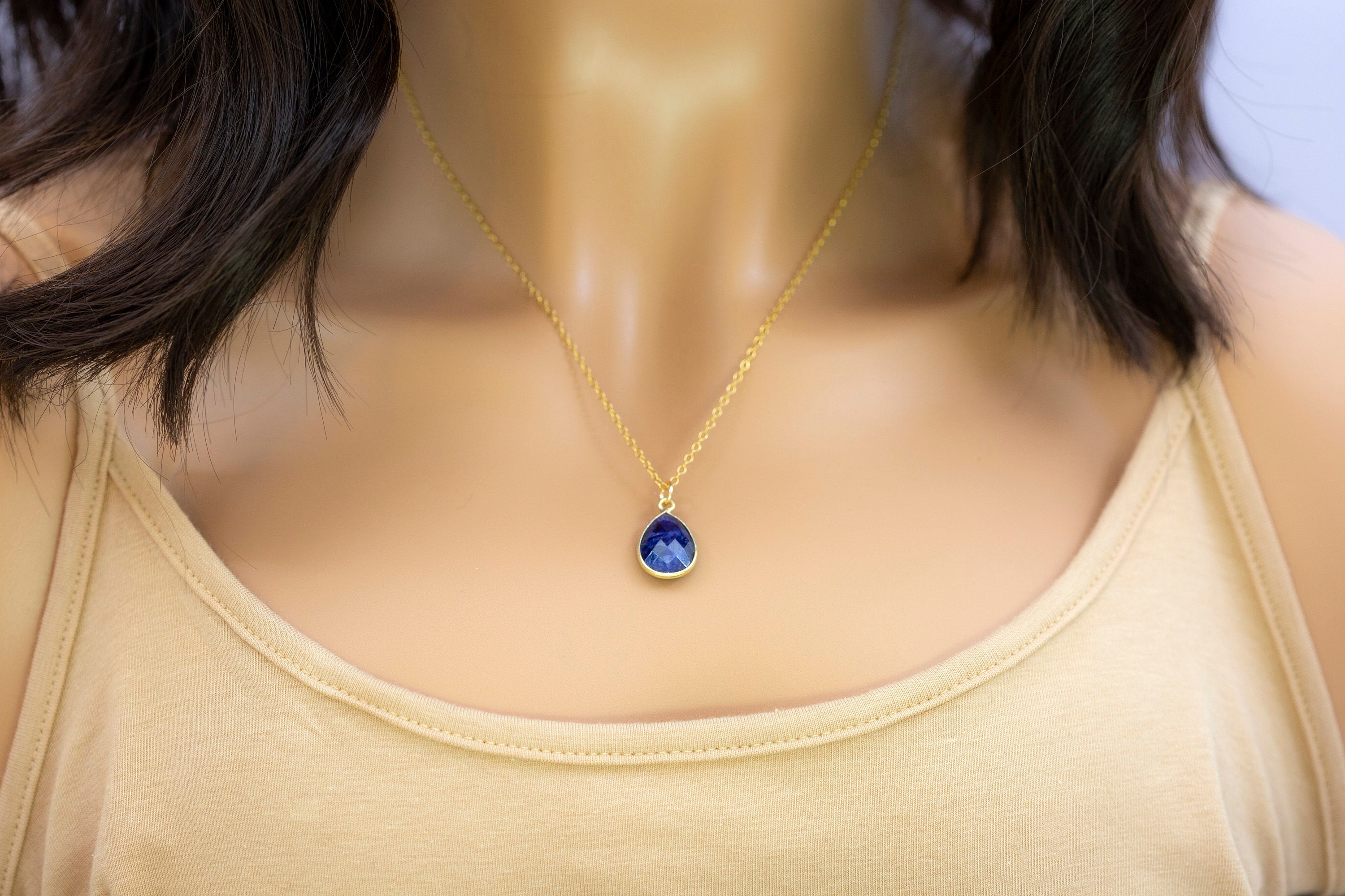 Birthstone Necklace September Birthstone Dainty Necklace | Etsy