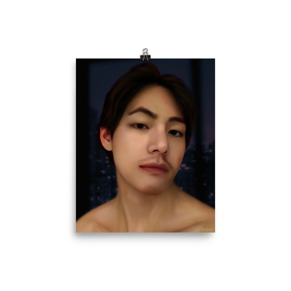 BTS V Shirtless Beard Taehyung Art Print - Etsy Denmark