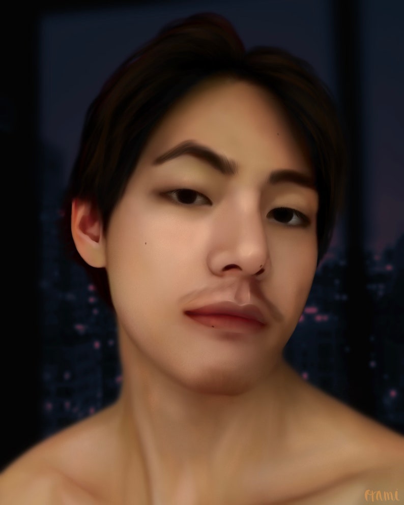 BTS V- Shirtless Beard Taehyung Art Print - Etsy
