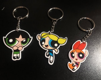 Powerpuff Girls Keychain Set - Etsy