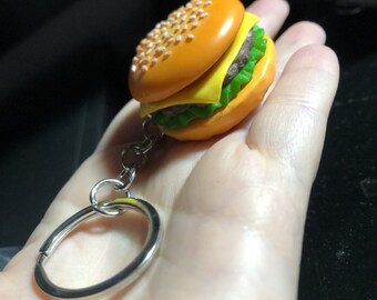 Cheeseburger Keychain - Etsy