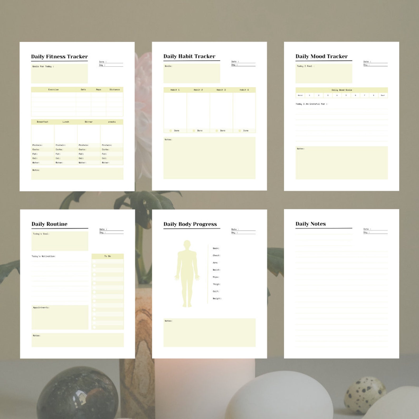 Daily Wellness Planner Printable, Daily Planner, Printable Planner ...