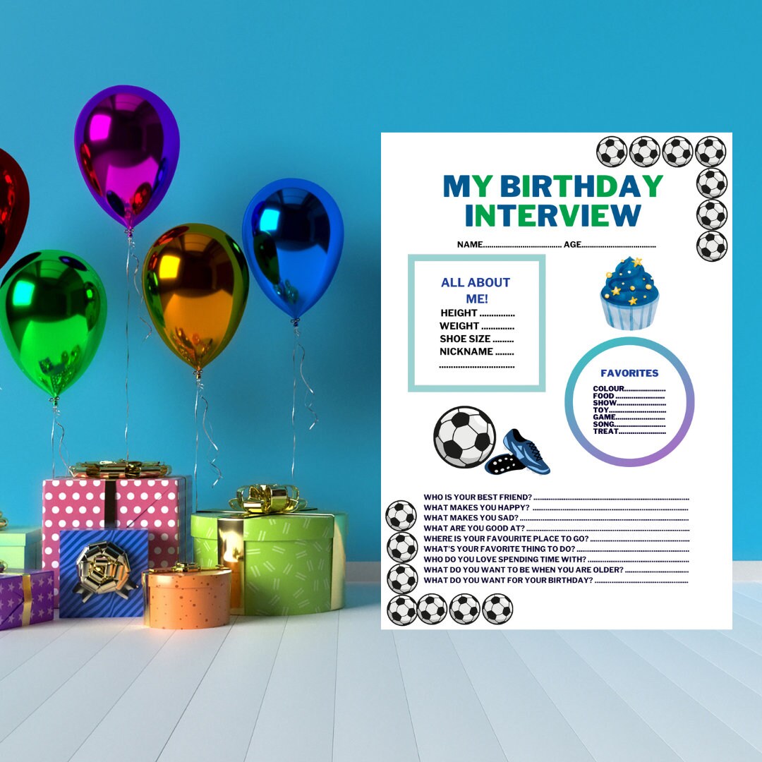 Printable Kids Birthday Interview | Annual Interview | Birthday ...