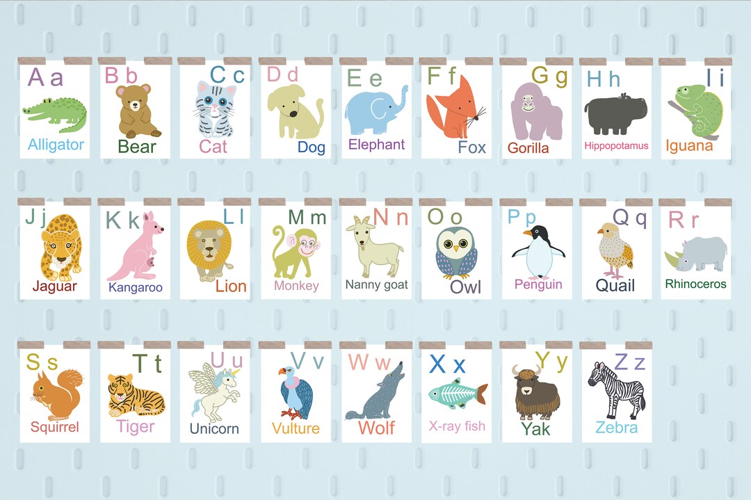 Tier Alphabet Flash Karten, ABC Tier Aktivität Karten, Homeschool oder ...