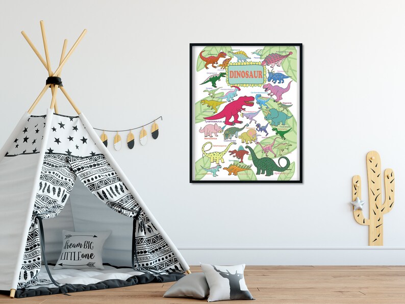 Dinosaur Poster Dinosaur Printable Wall Art Childrens | Etsy