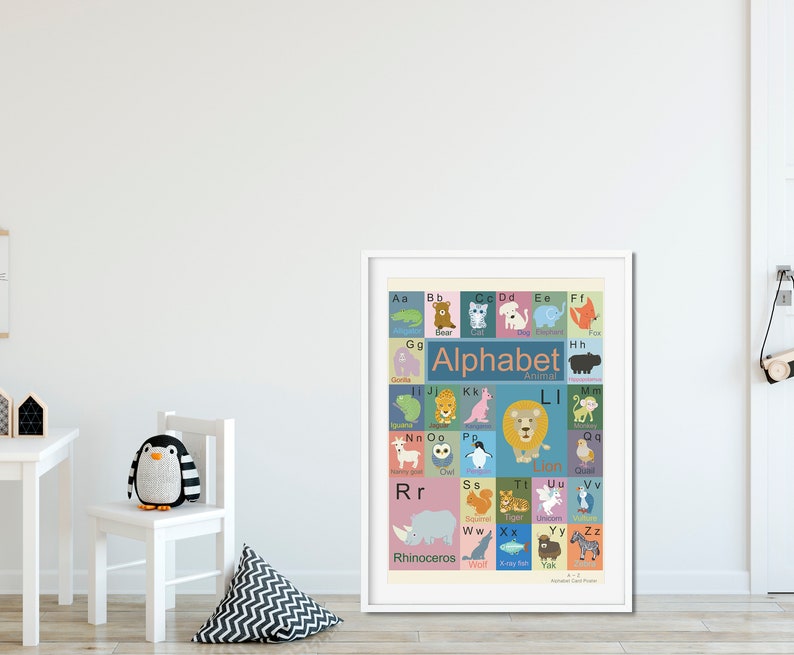 Animal Alphabet Poster, ABC Animal Print, Kids Room Playroom Decor ...