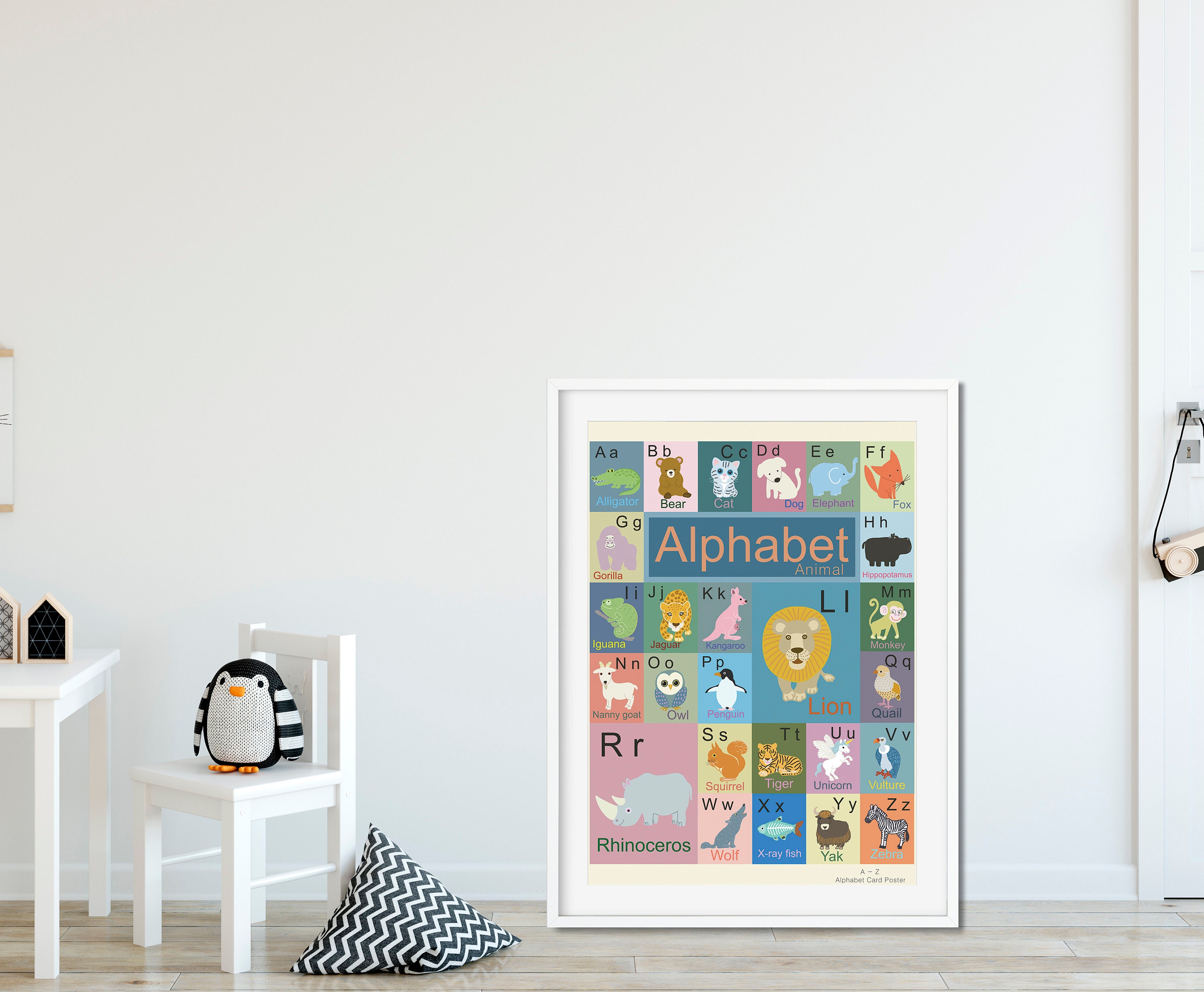 Animal Alphabet Poster, ABC Animal Print, Kids Room Playroom Decor ...