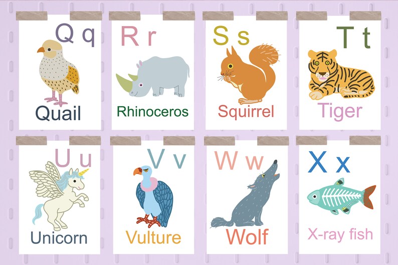 Animal Alphabet Flash Cards ABC Animal Activity Cards - Etsy