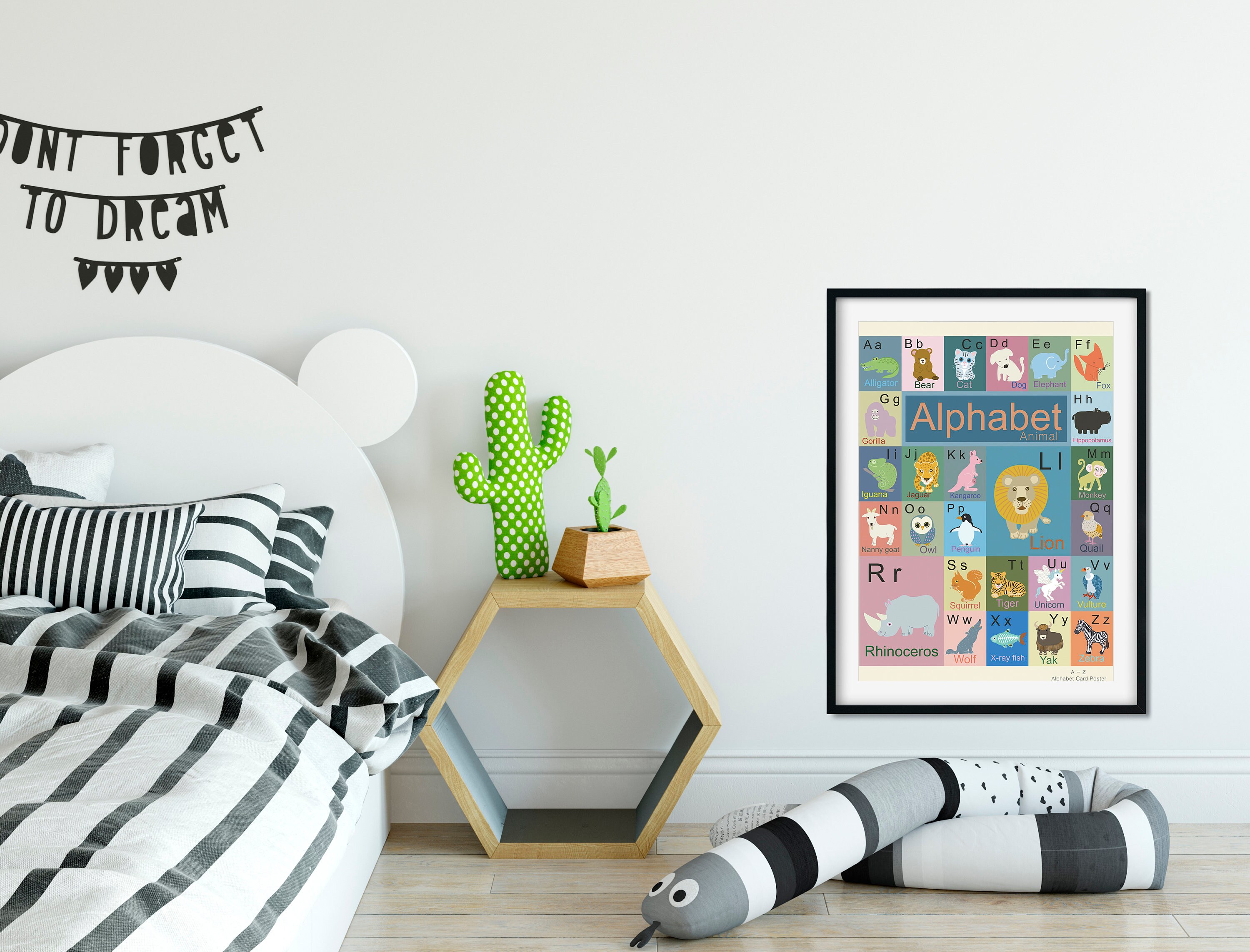 Animal Alphabet Poster, ABC Animal Print, Kids Room Playroom Decor ...