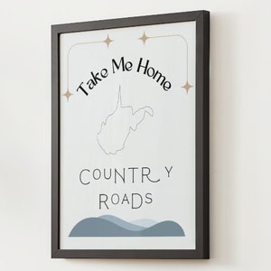 Country Roads Poster Digital Download, 18x24 Poster, WVU - Etsy