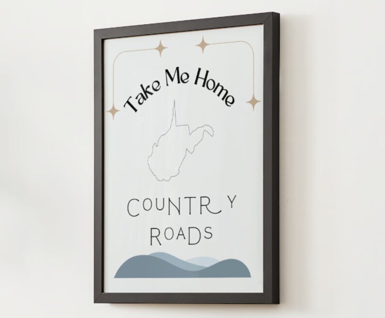 Country Roads Poster Digital Download, 18x24 Poster, WVU - Etsy