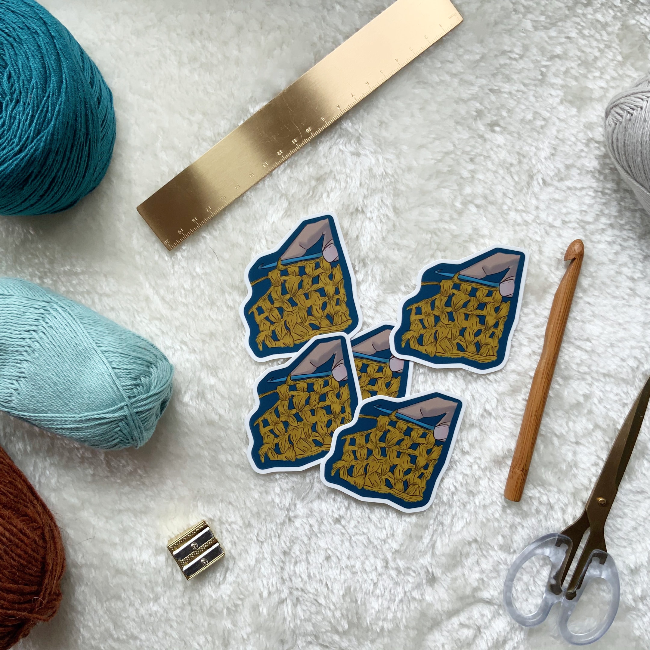 Crochet Swatch Sticker Vinyl Stickers Weatherproof Sticker | Etsy