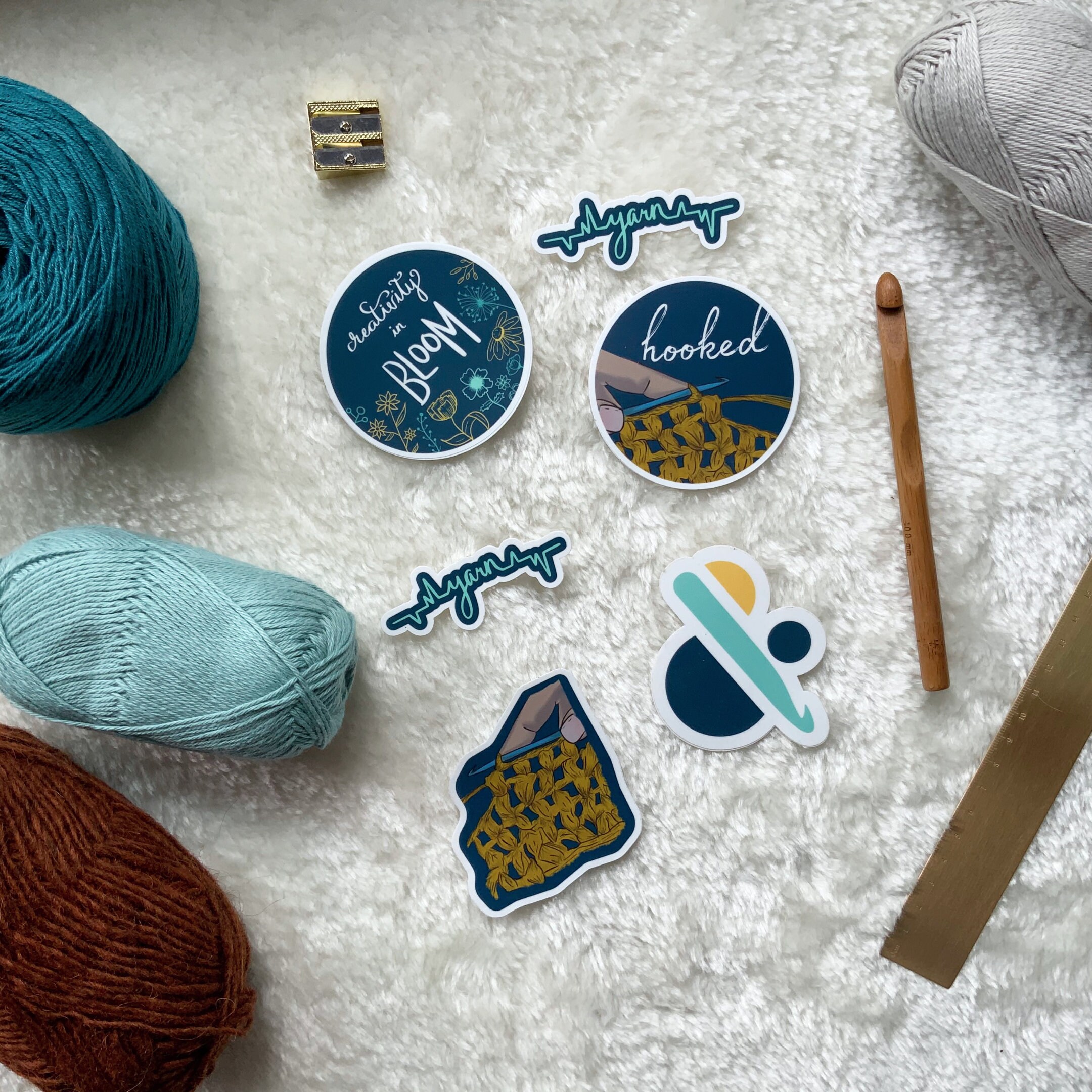 Crochet Swatch Sticker Vinyl Stickers Weatherproof Sticker | Etsy