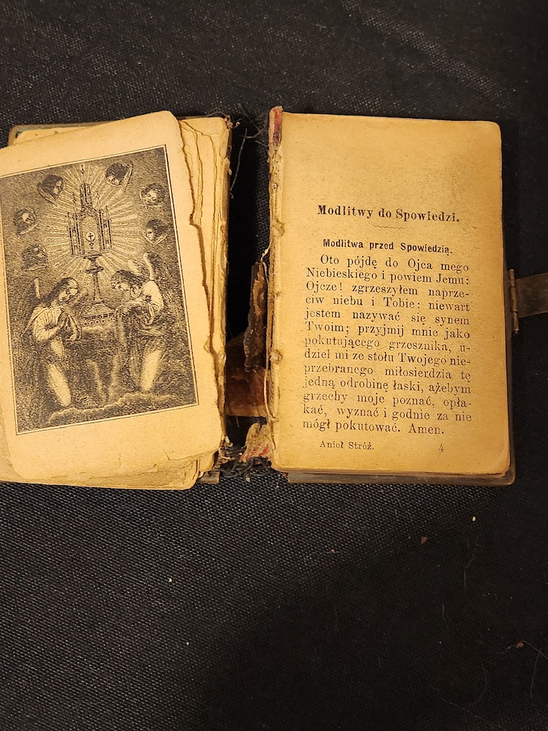 Antique 1890 Polish Prayer Book. Copyright 1889. Aniol Stroz. - Etsy