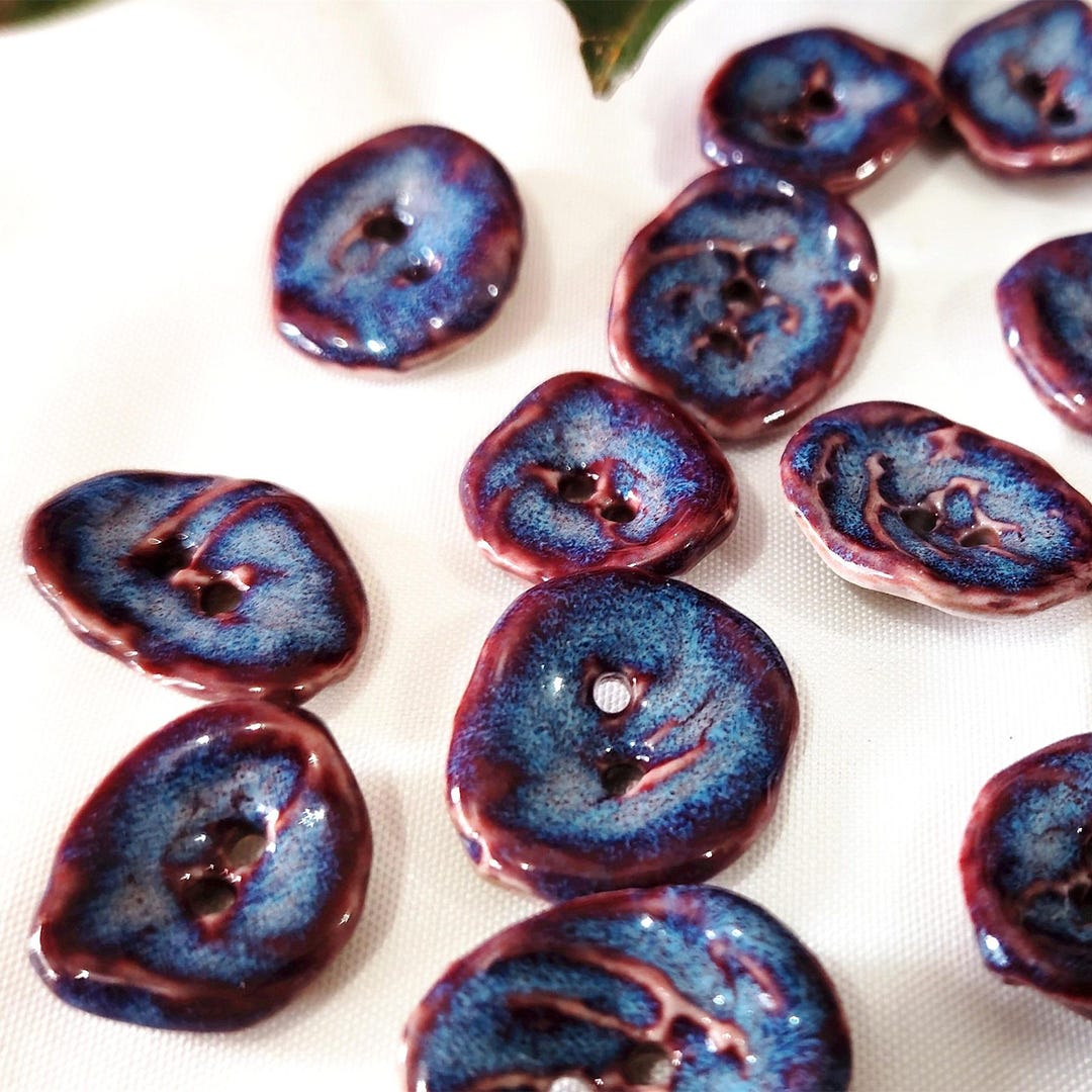 Handmade Ceramic Two-hole Buttons, Irregular Shapes, Random Styles - Etsy