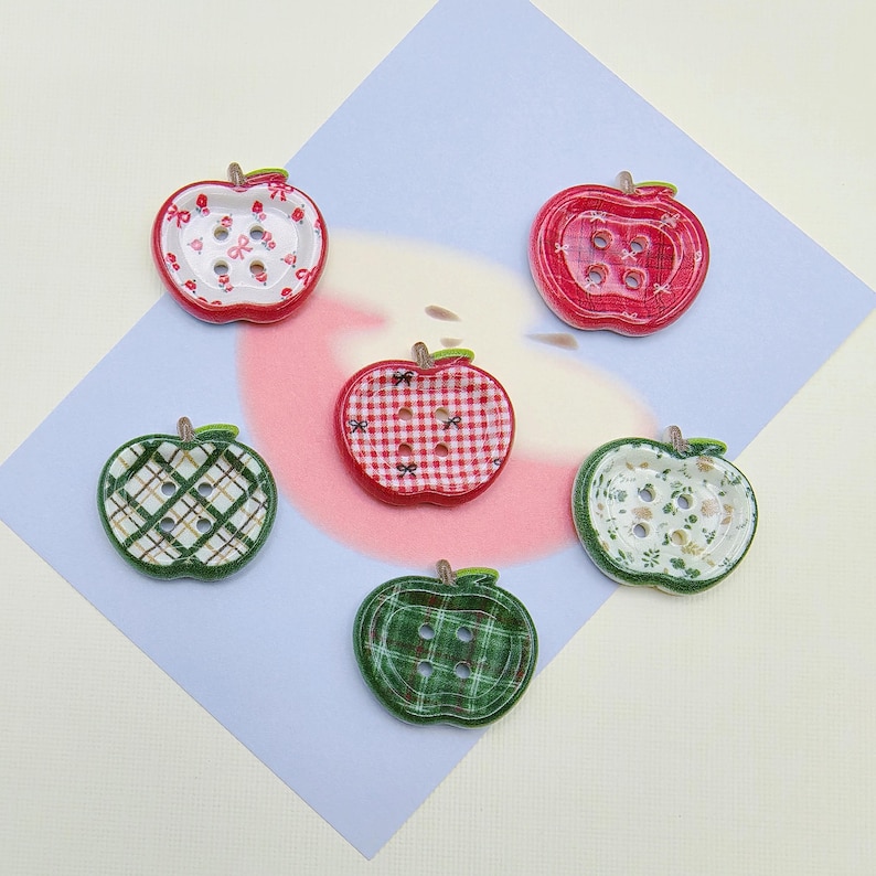 Apple-shaped Buttons for Sewing and DIY Crafts, 25mm, 12-piece Set - Etsy