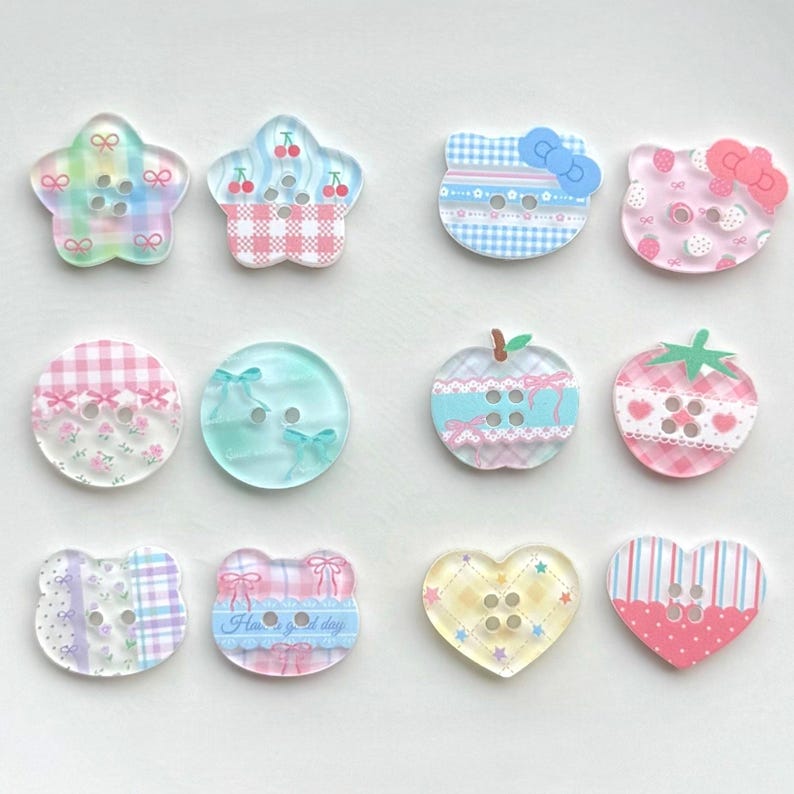 Acrylic Printed Buttons for Crafts & Sewing - Etsy
