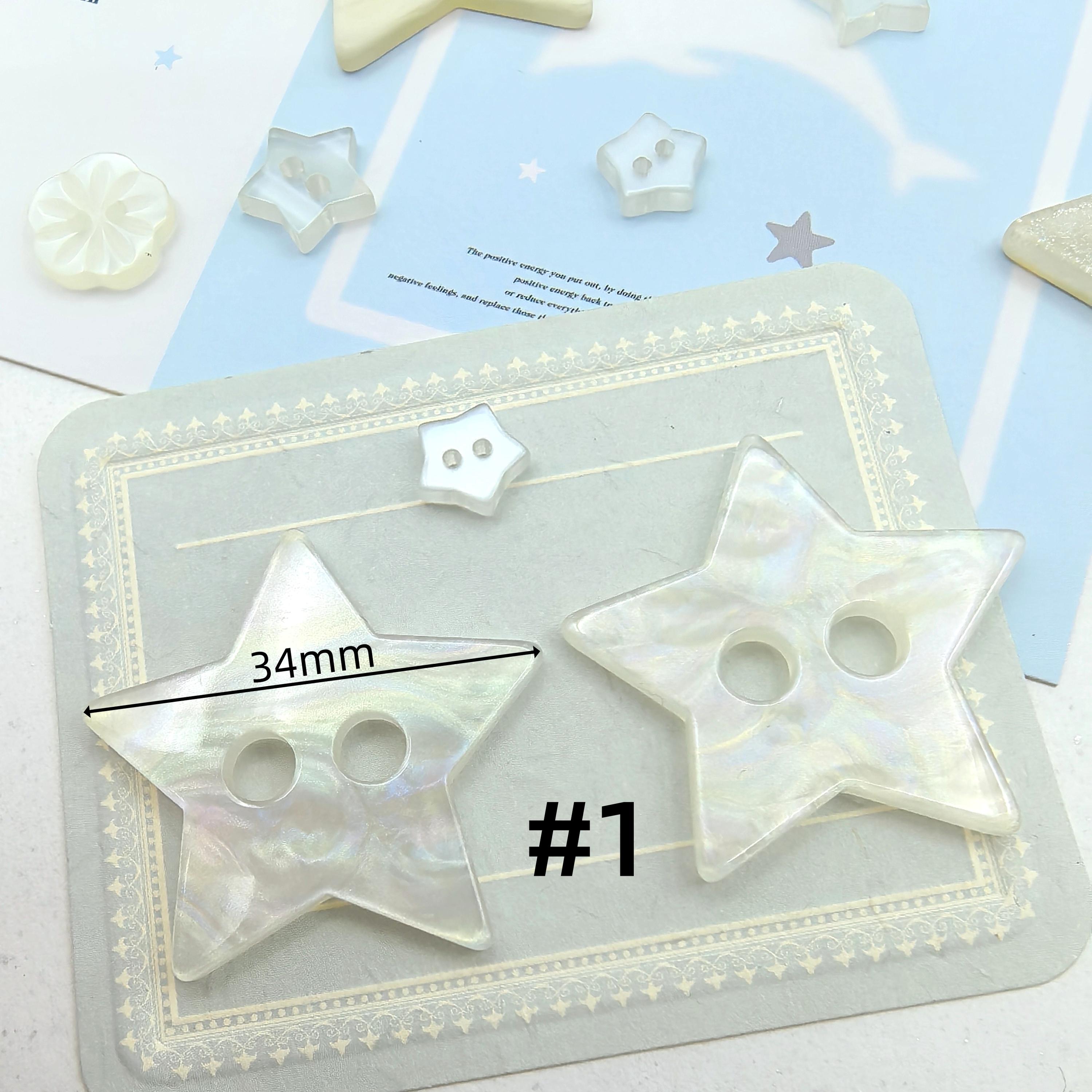 Large Star-shaped Buttons With Iridescent Color for Sewing and Crafts ...