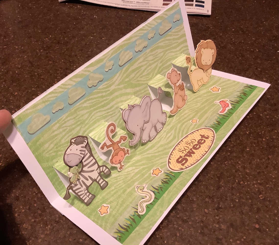 Birthday card Animal birthday card zoo animals Happy | Etsy