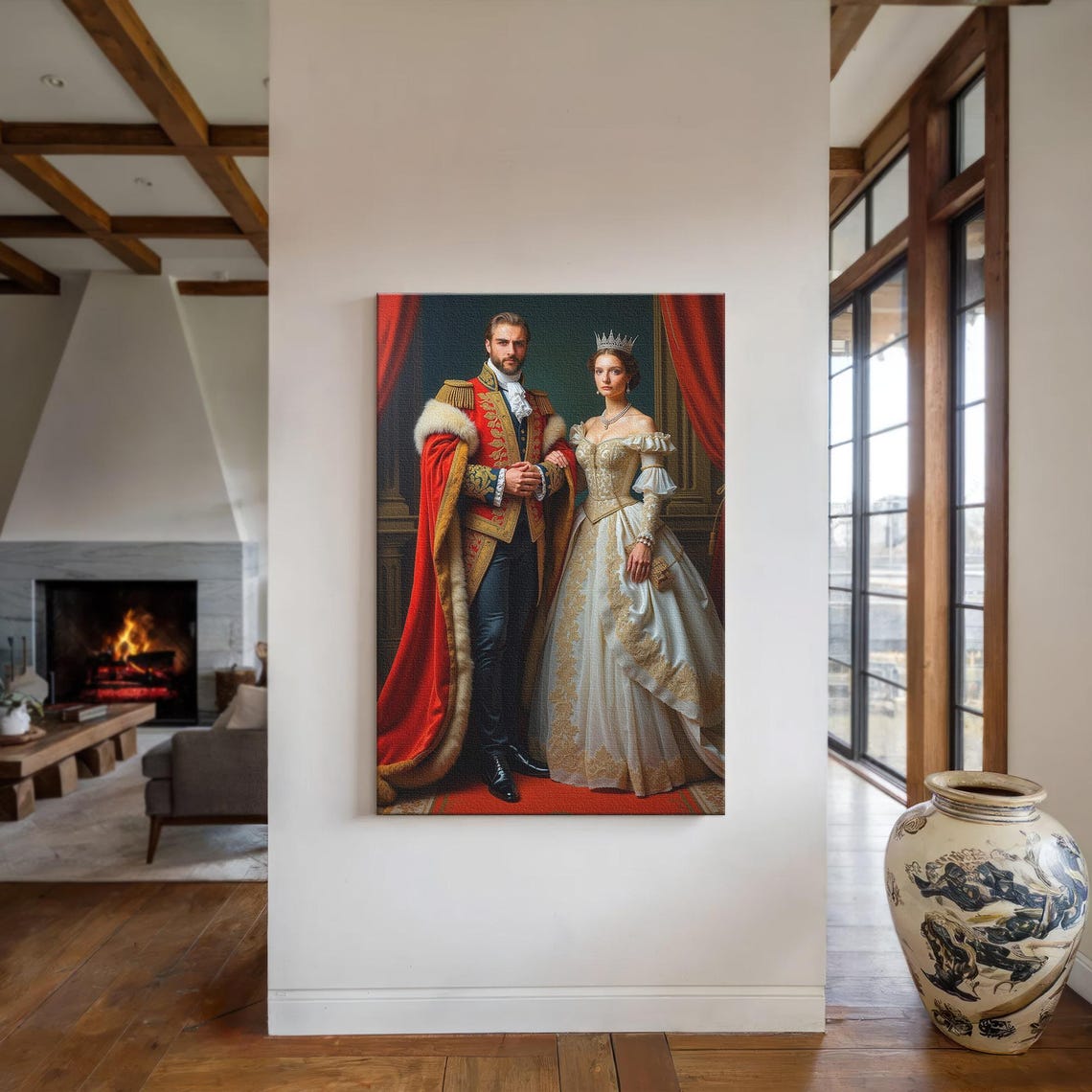 Custom Royal Couple Portrait From Photo, Personalized Monarchy Portrait ...