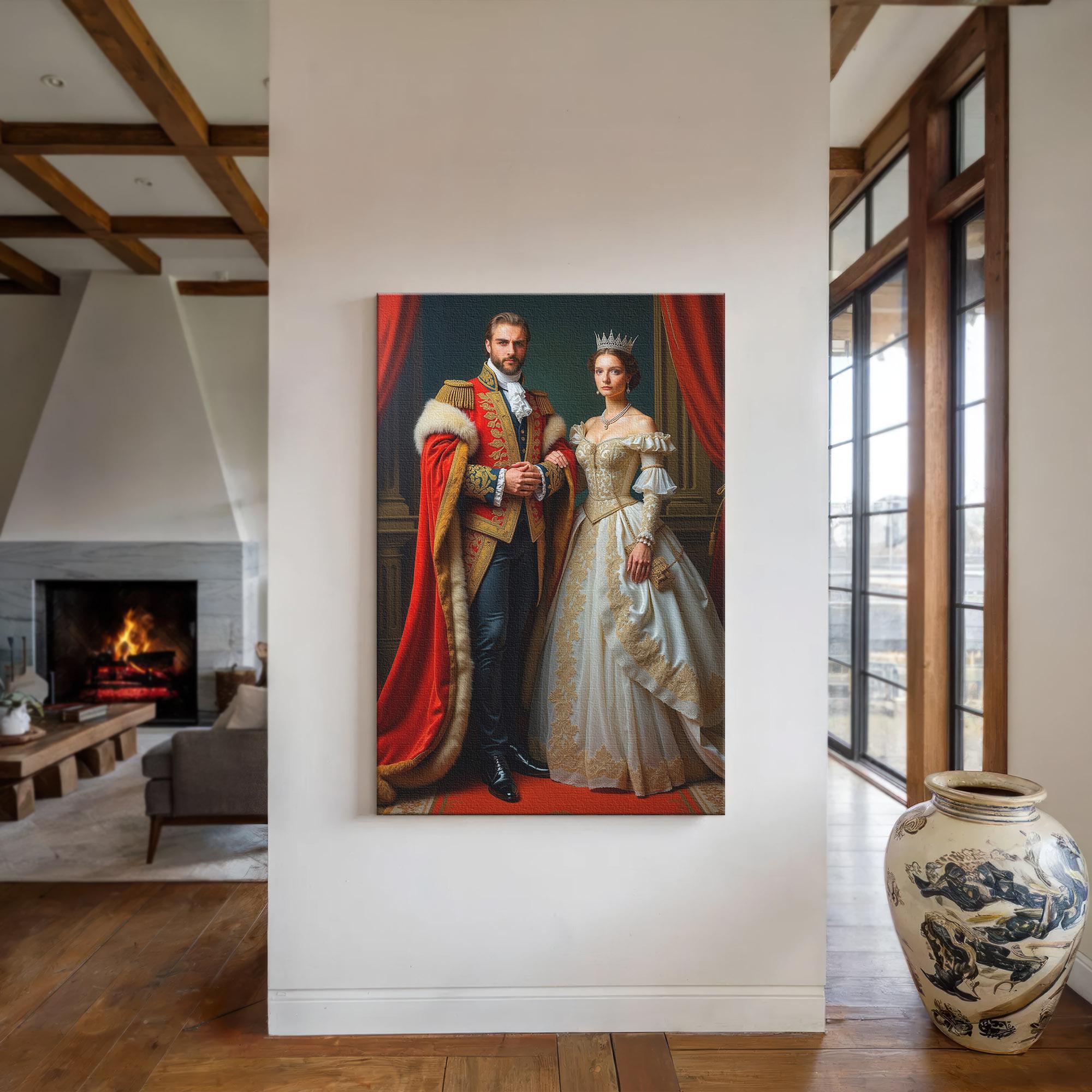 Custom Royal Couple Portrait From Photo, Personalized Monarchy Portrait ...