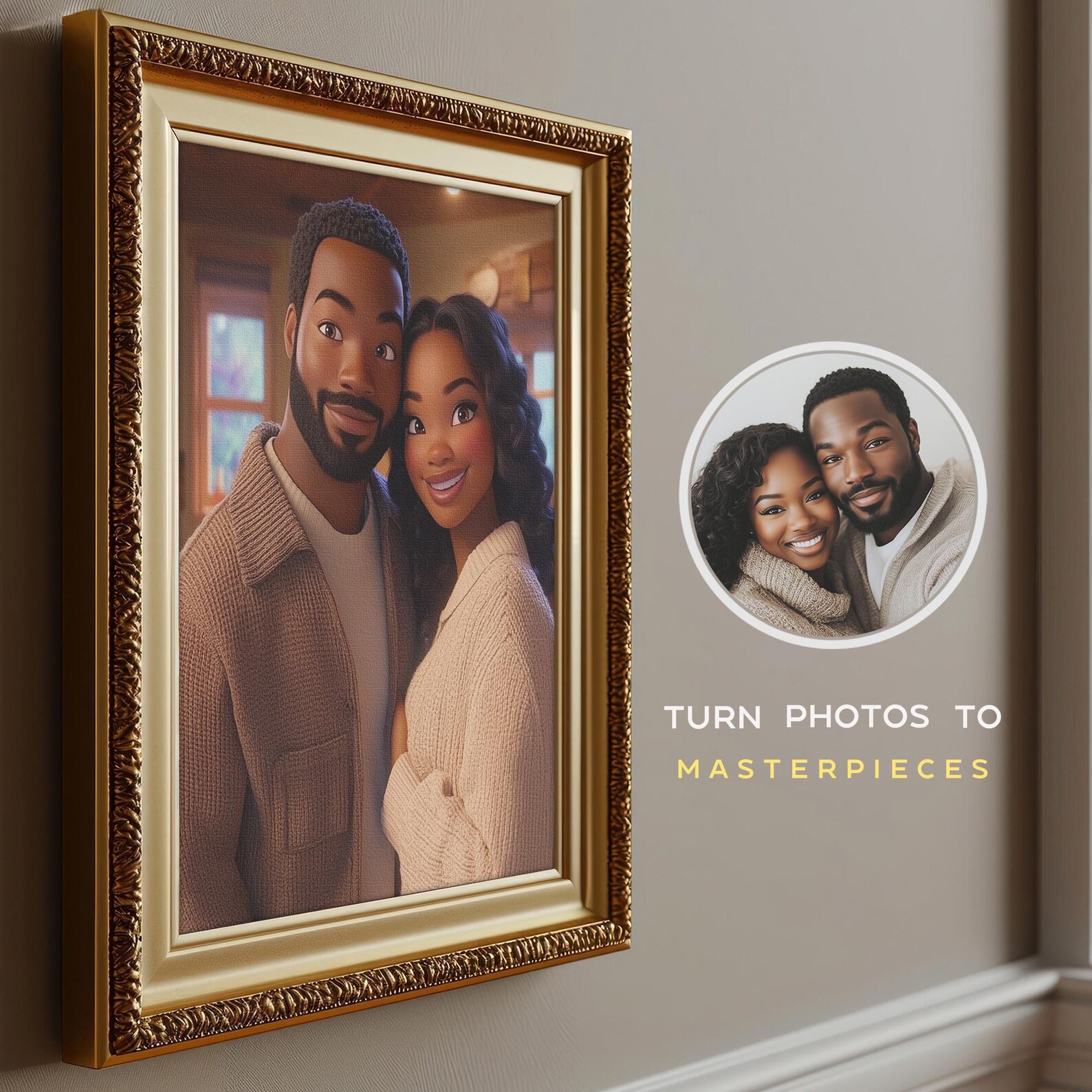 Custom Animation Style Portrait From Photo, Personalized Cartoon Couple ...
