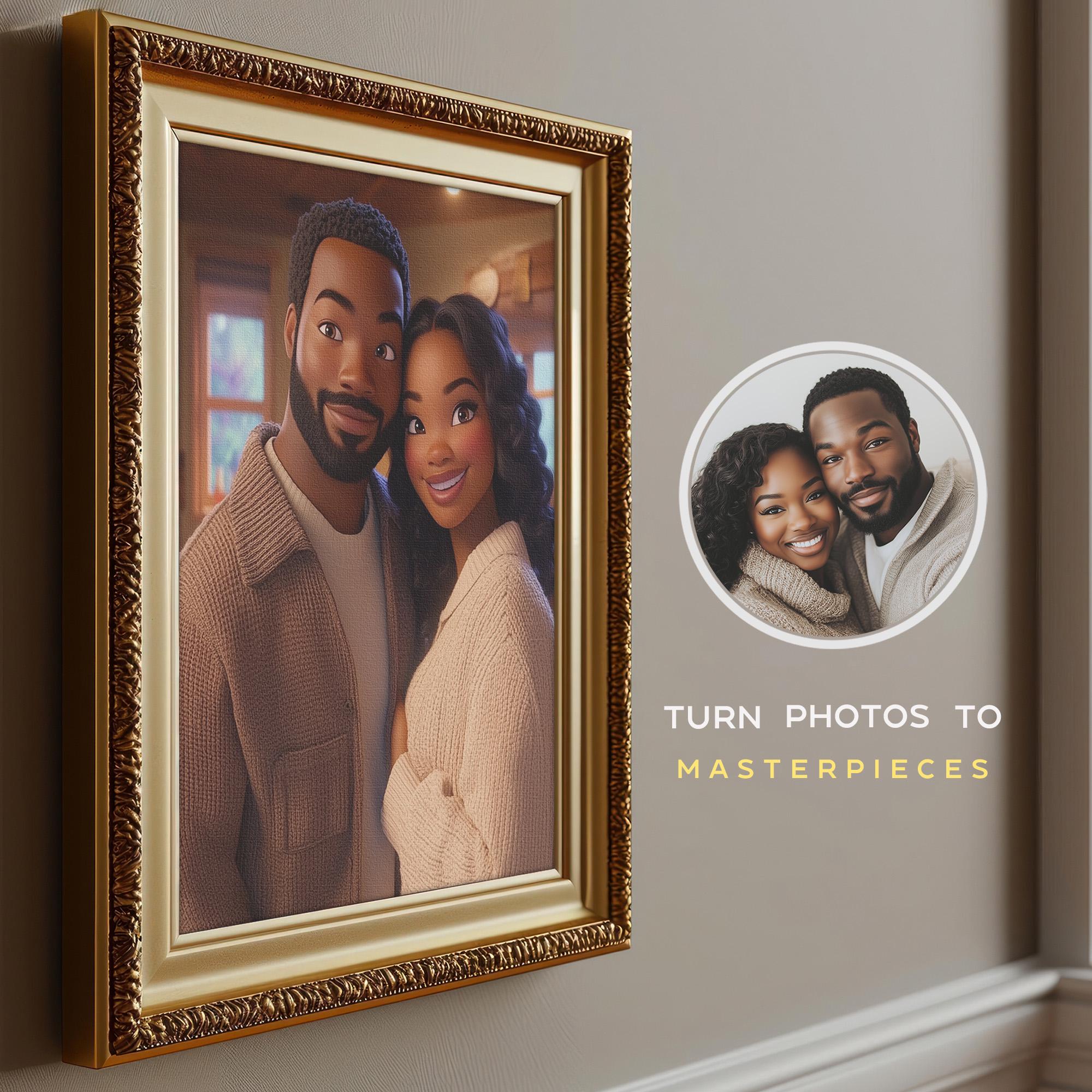 Custom Animation Style Portrait From Photo, Personalized Cartoon Couple ...