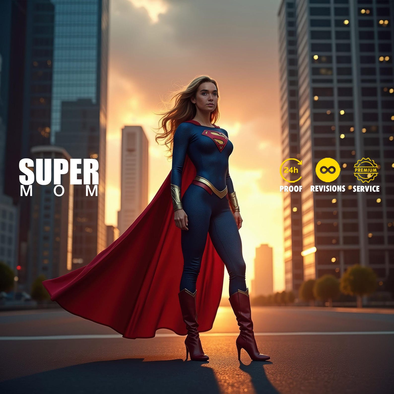 Custom Super Woman Portrait, From Photo, Personalized Superhero ...