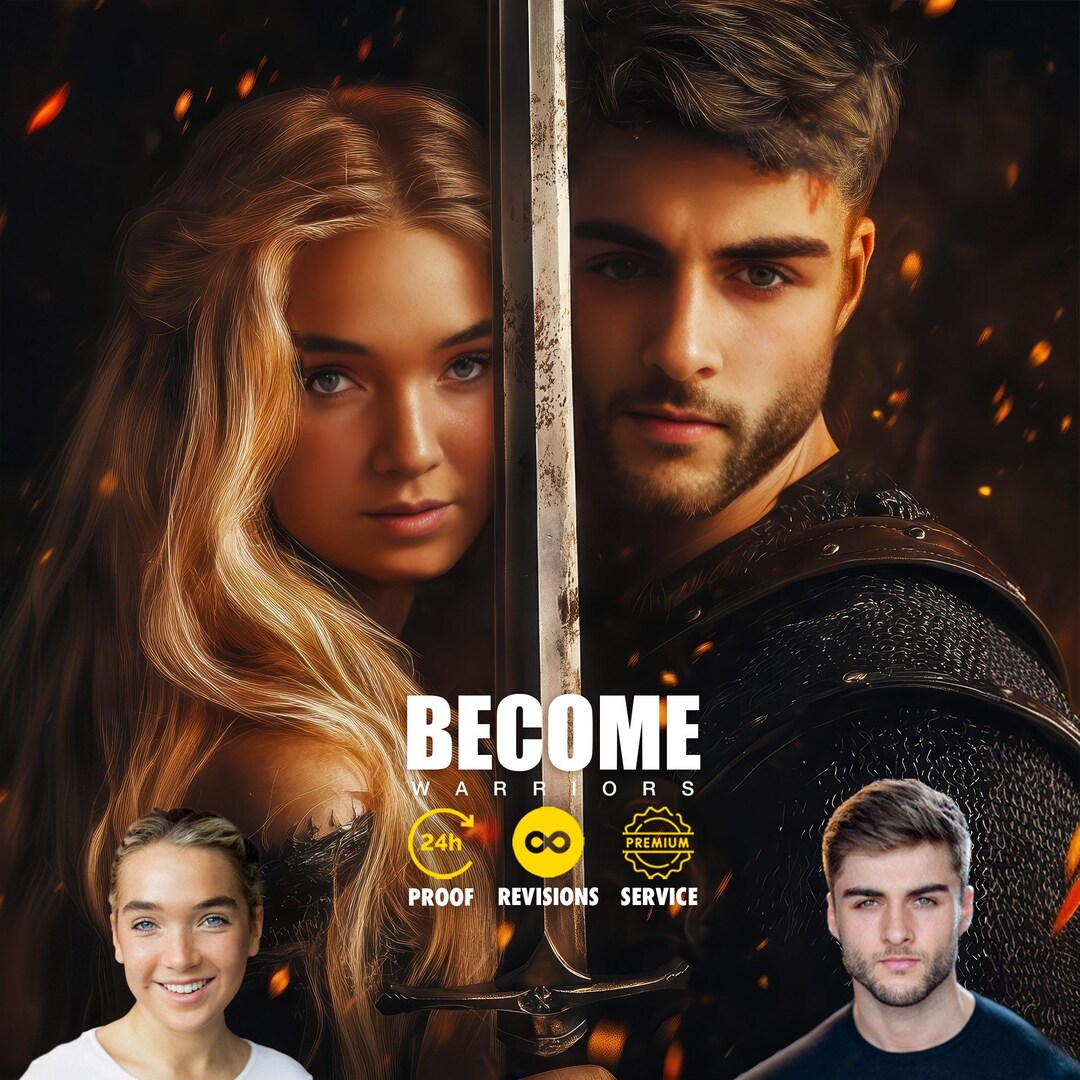 Custom GOT Couple, Portrait From Photo, Personalized Poster Style Portrait, Custom Fantasy ...