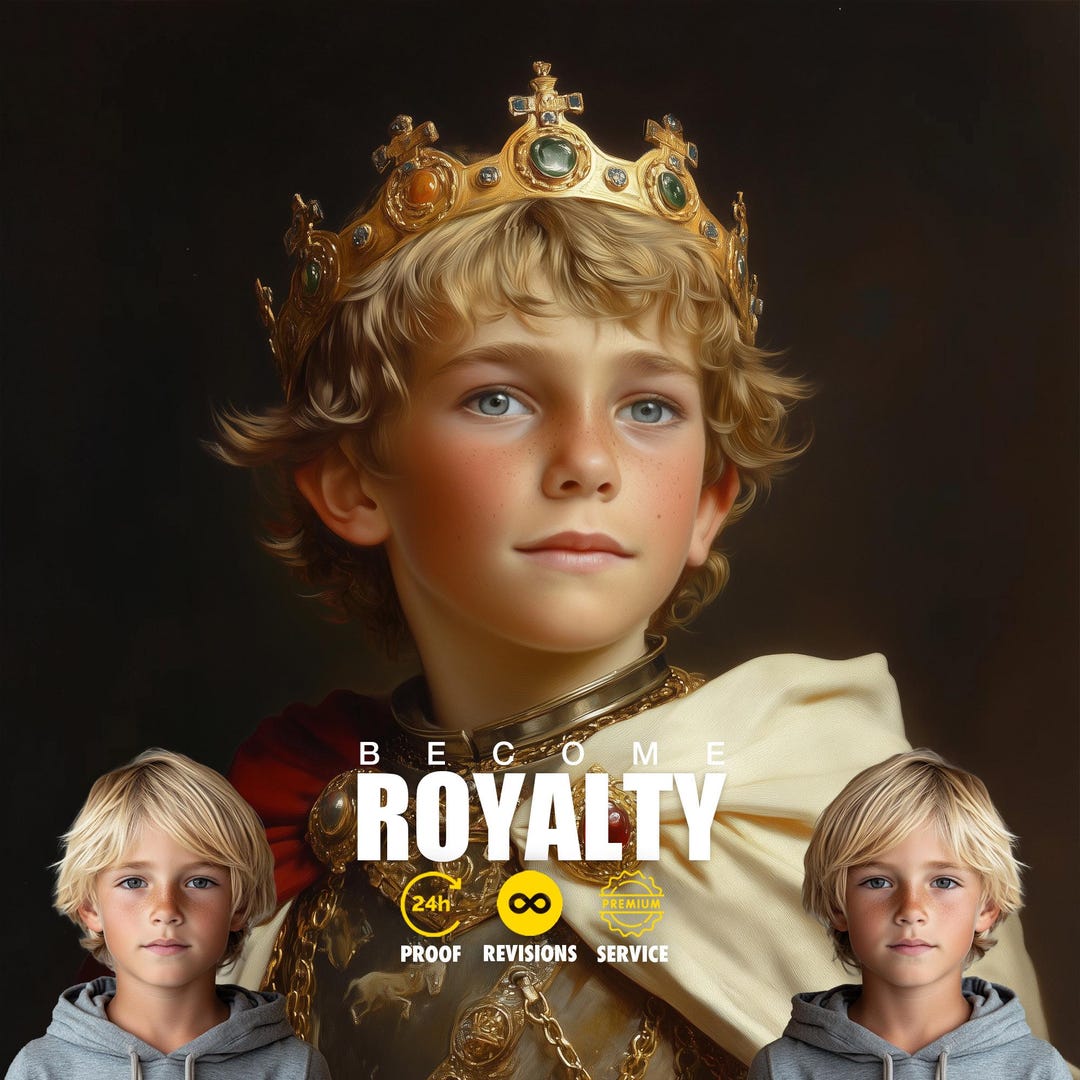 Custom Prince Portrait, Make Me Royal, Personalized Royal Boy Painting ...