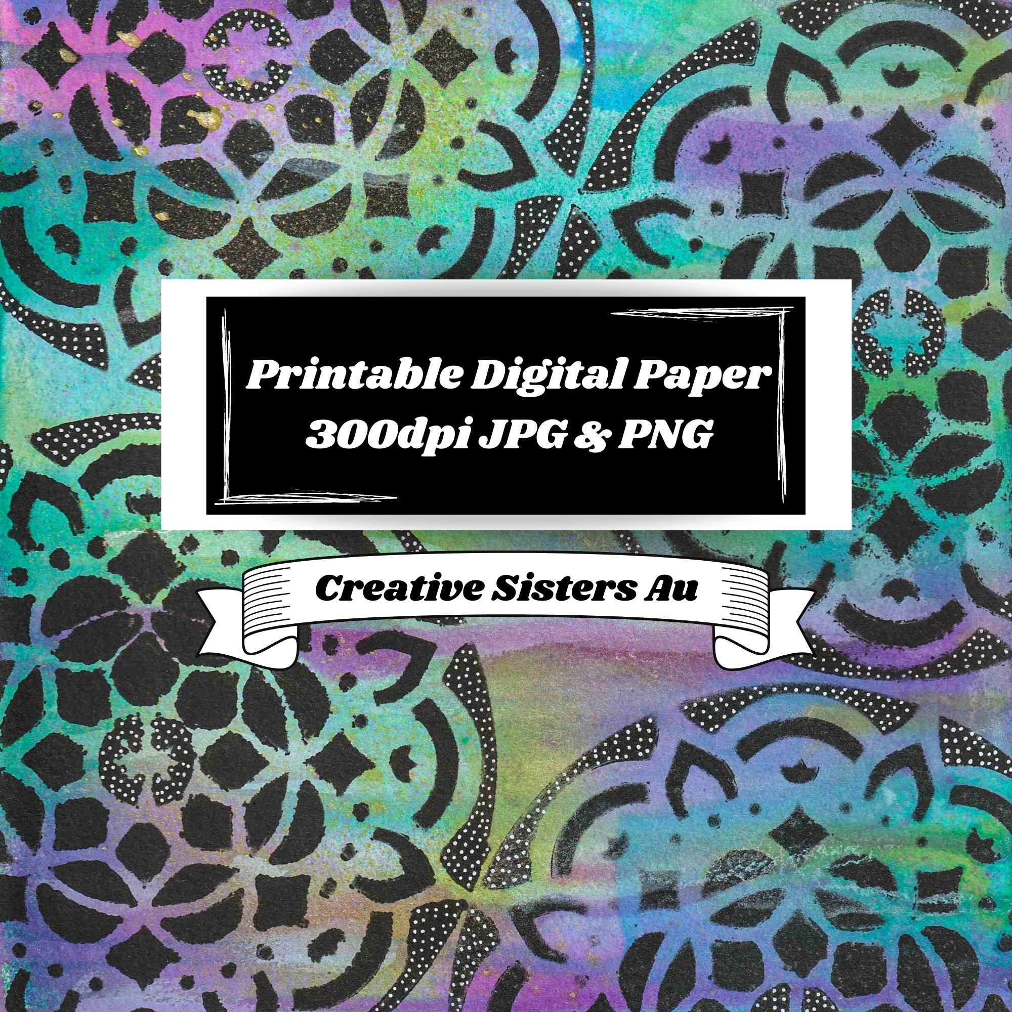 Mandala / Digital Download / Handmade Paper / Art Journal / Mixed Media ...