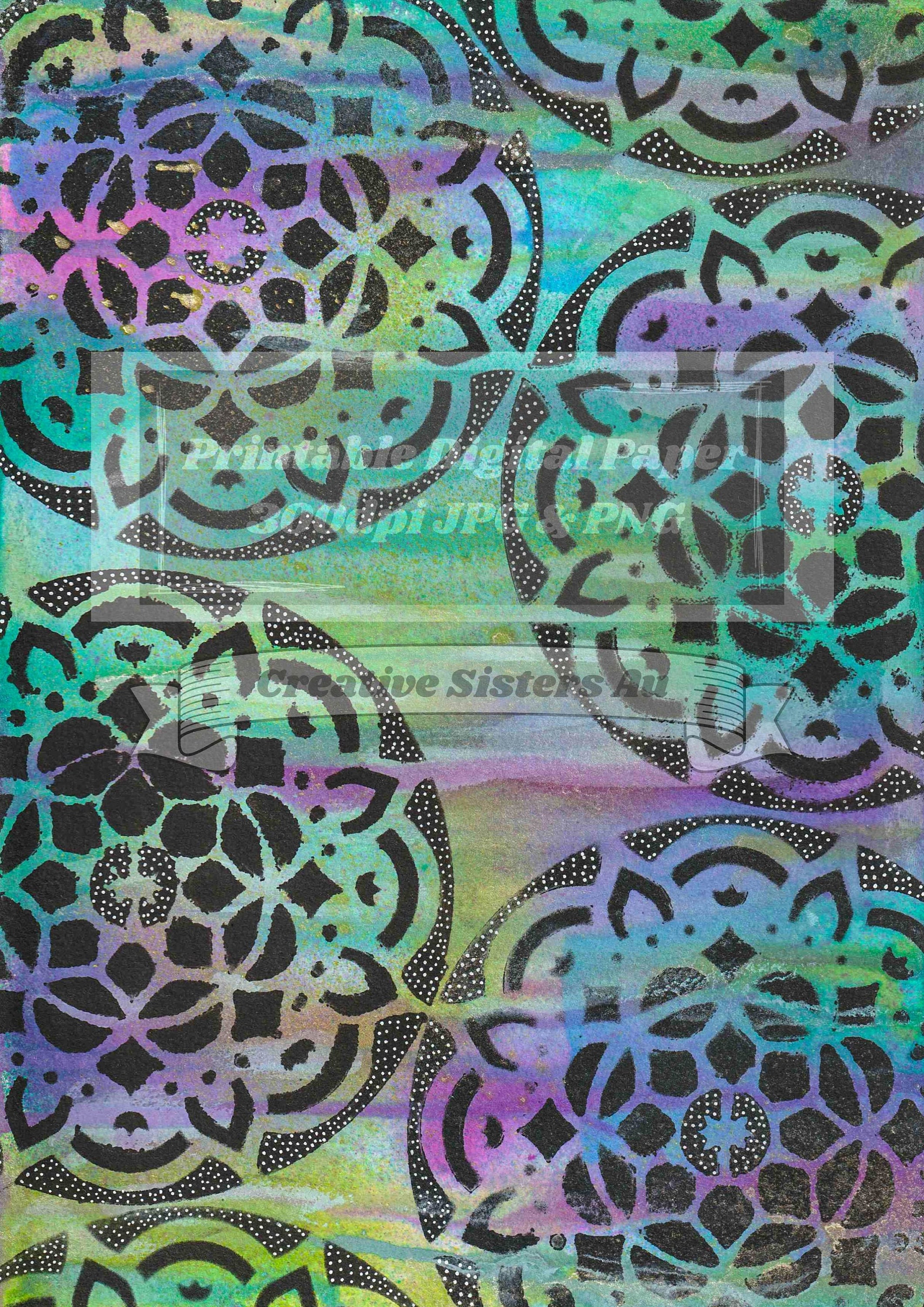 Mandala / Digital Download / Handmade Paper / Art Journal / Mixed Media ...