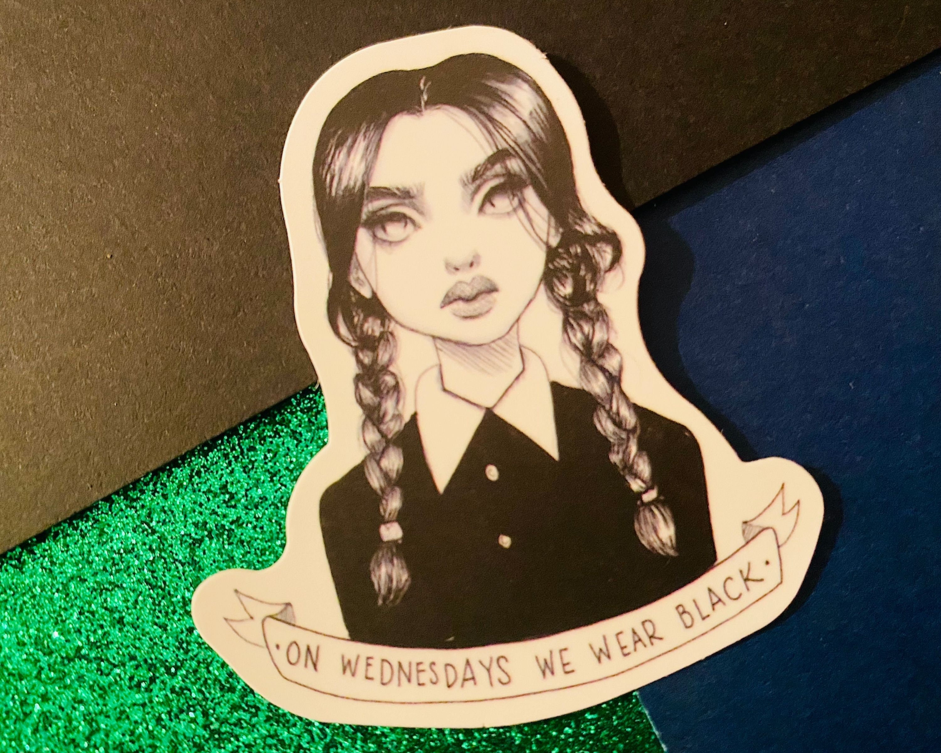 Wednesday Addams 'on Wednesdays We Wear Black' Sticker | Etsy