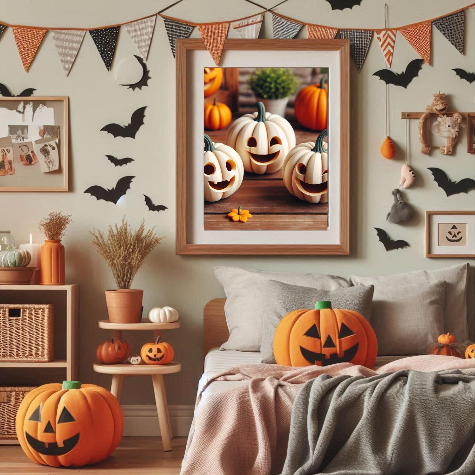 Happy Jack-o-lanterns Canvas Gallery Print - Etsy