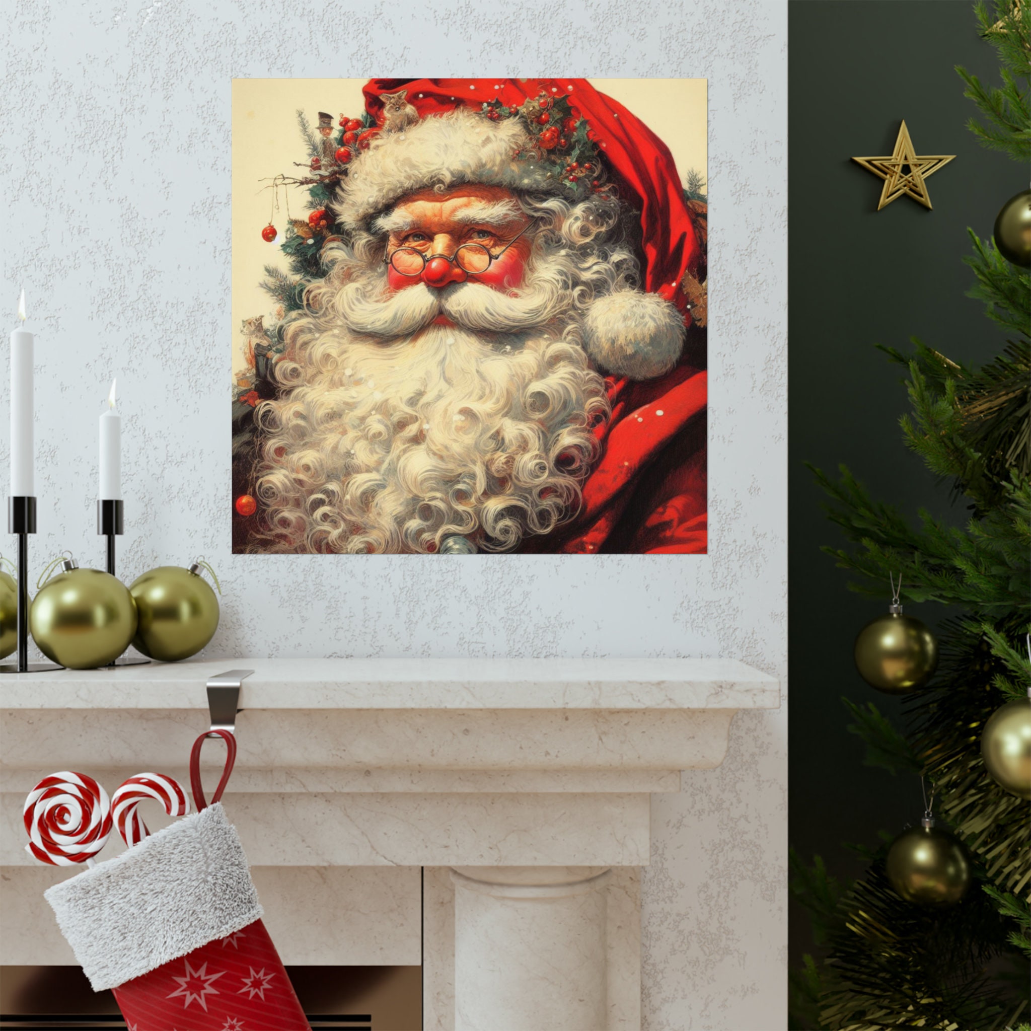 Vintage Santa Claus Poster - Etsy
