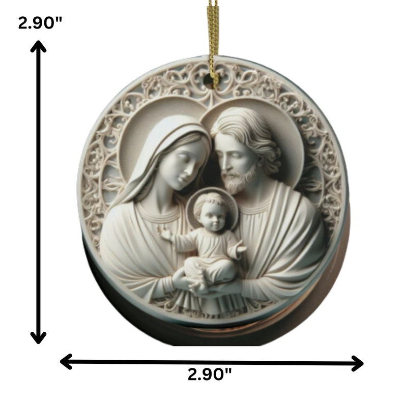 Traditional Holy Trinity Religious 3-D Look Round Ceramic Ornaments ...