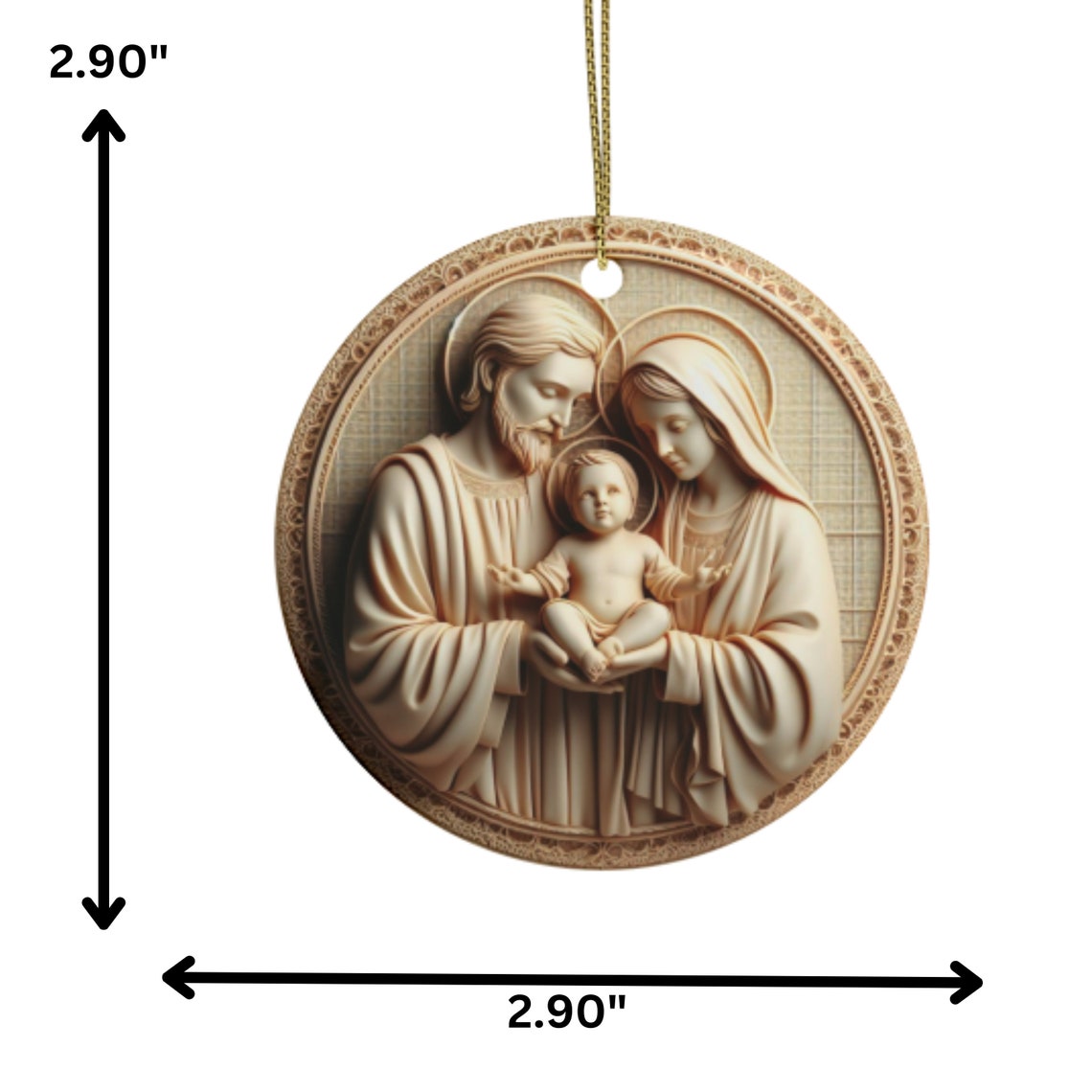 Religious Holy Trinity Nativity Round Ceramic Ornaments (1pcs, 5pcs ...