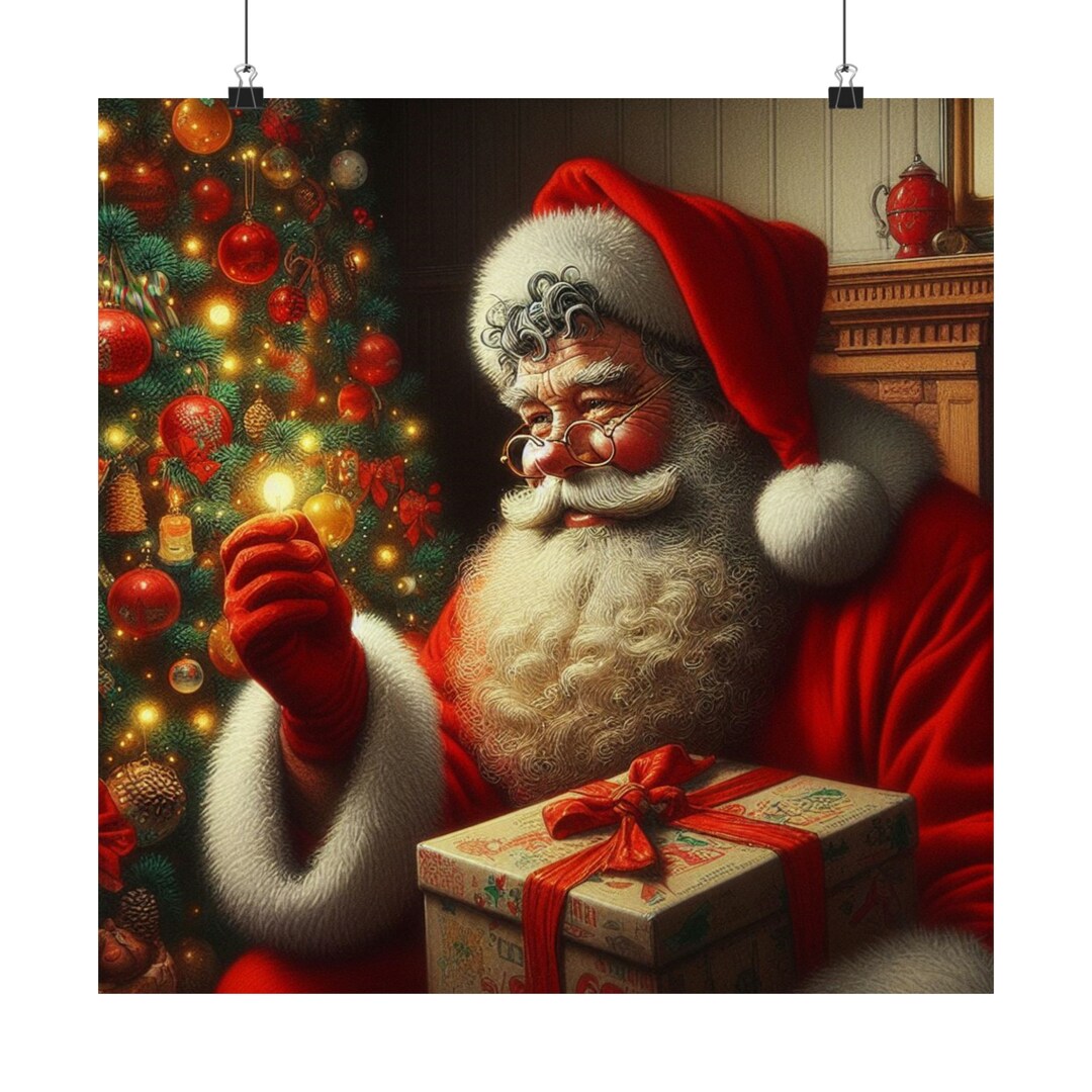 Santa's Spark Poster Wall Art - Etsy
