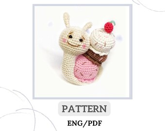 Crochet Ice Cream Snail Amigurumi Pattern - Etsy