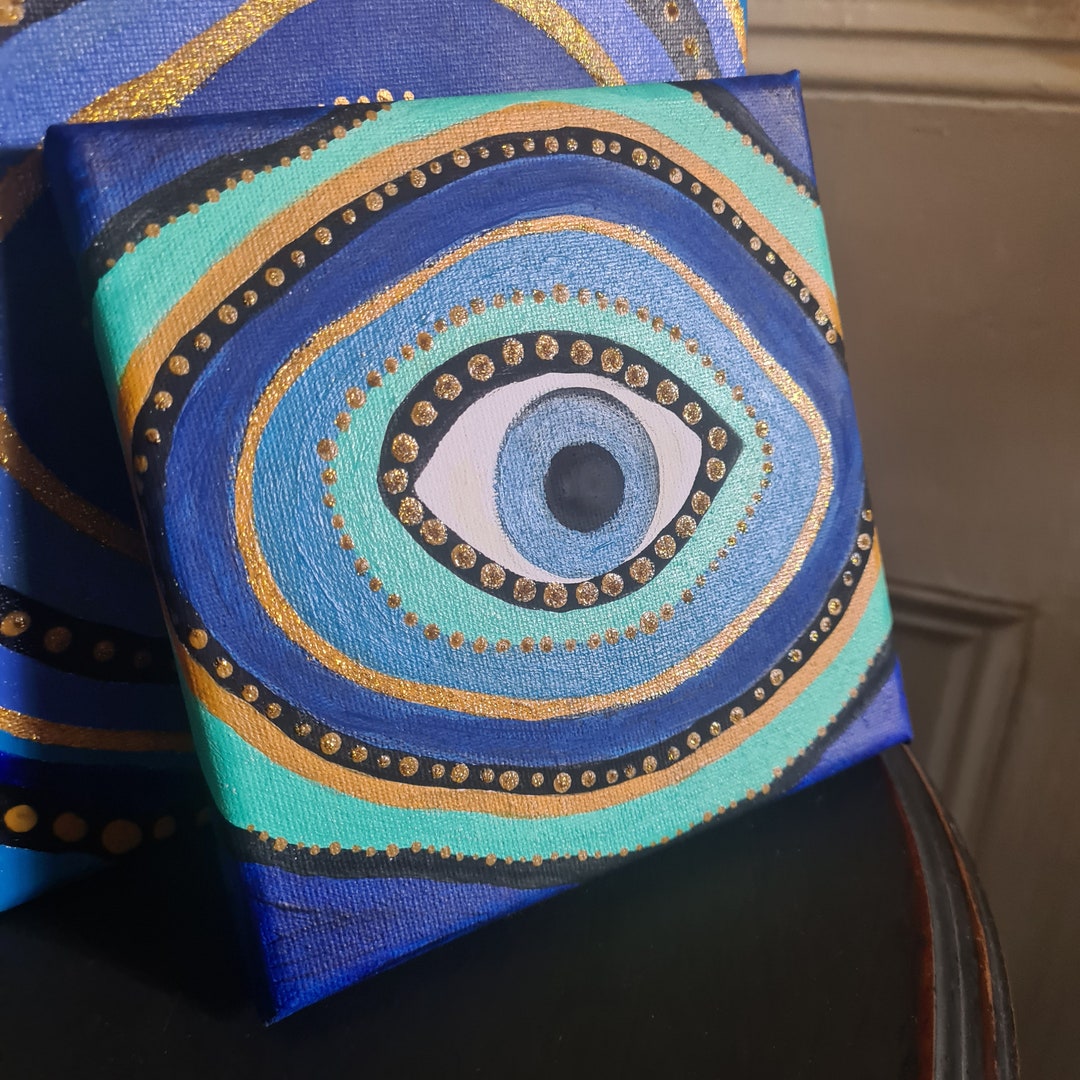 Evil Eye Protection Original Acrylic Painting 15 X 15cm - Etsy