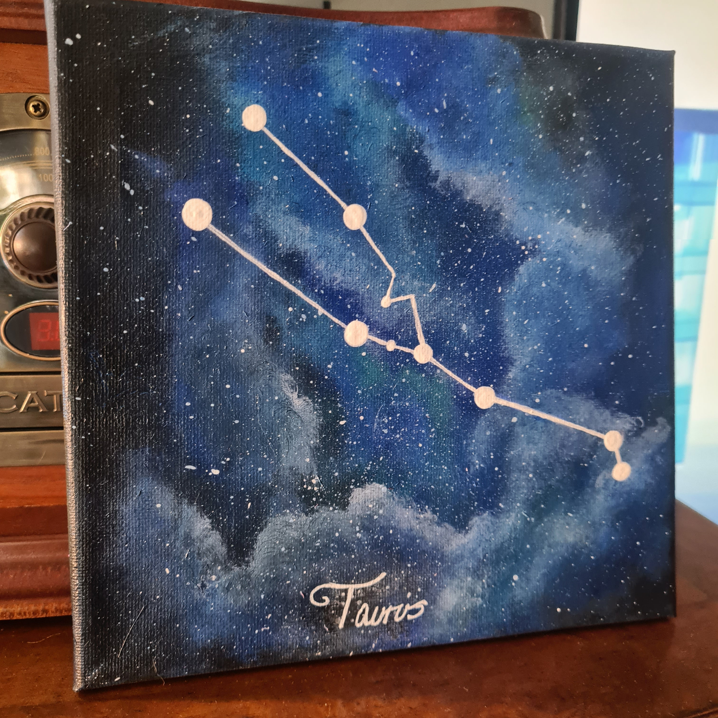 STAR SIGN Zodiac Taurus Star Constellation Original Acrylic Painting 20 ...