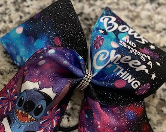 7” Stitch Themed Cheer Bow. - Etsy