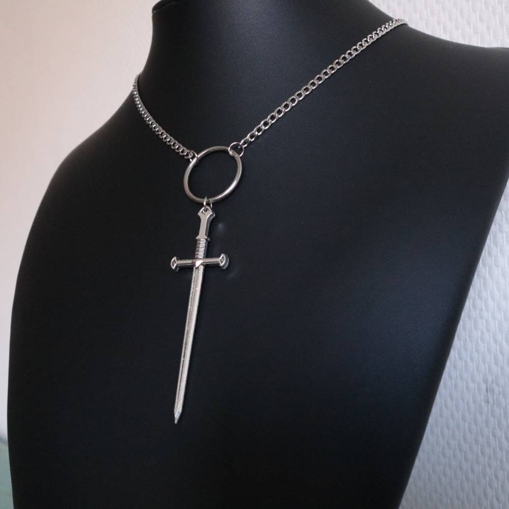 Gothic Sword Choker Necklace Stainless Steel Choker Necklace - Etsy